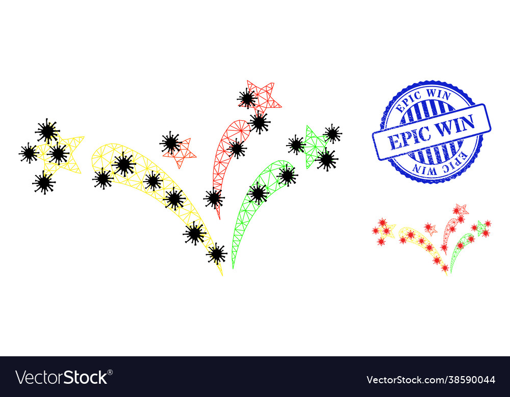 Wire frame mesh star fireworks pictograms with Vector Image Wire frame mesh star fireworks pictograms with Vector Image