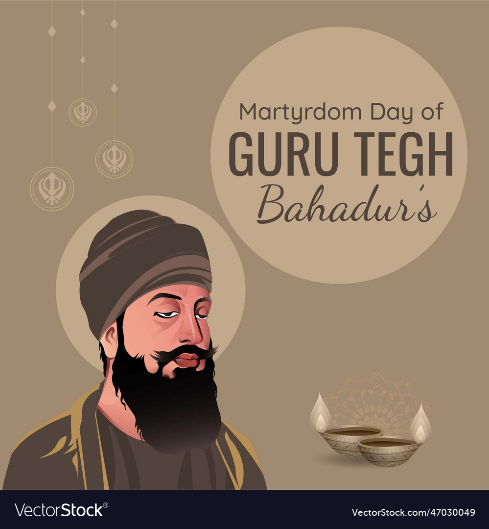 Banner design of guru tegh bahadur jayanti Vector Image