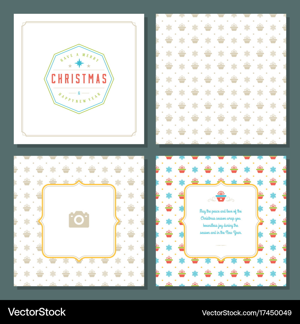 Christmas greeting card design and pattern Vector Image