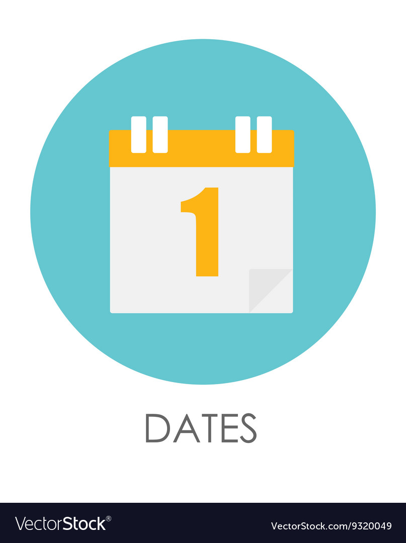 Dates flat icon Royalty Free Vector Image - VectorStock