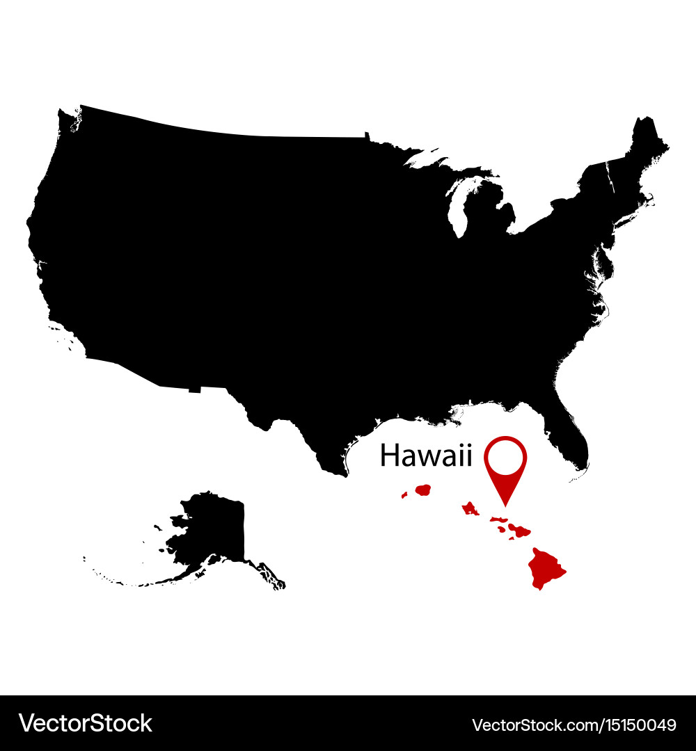 Map us state hawaii Royalty Free Vector Image - VectorStock