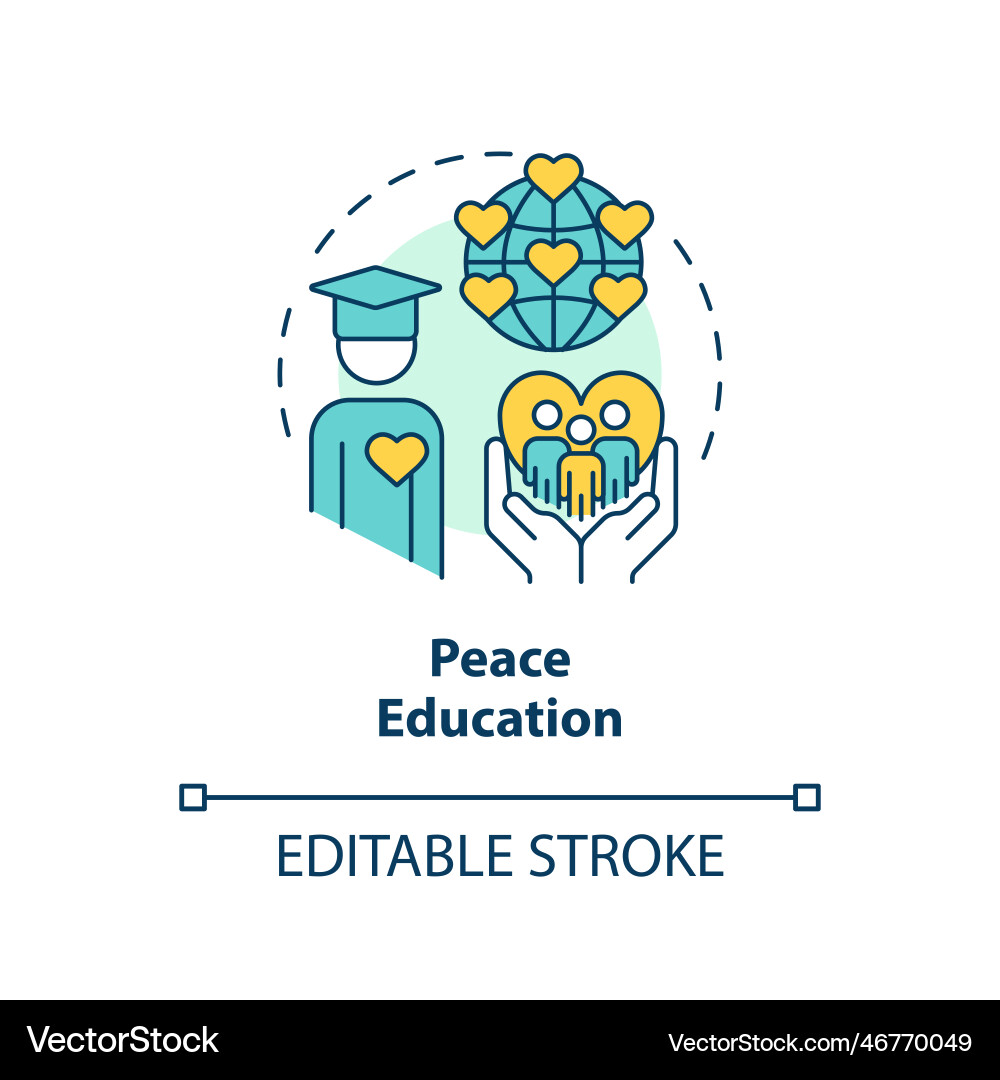 Peace education concept icon Royalty Free Vector Image