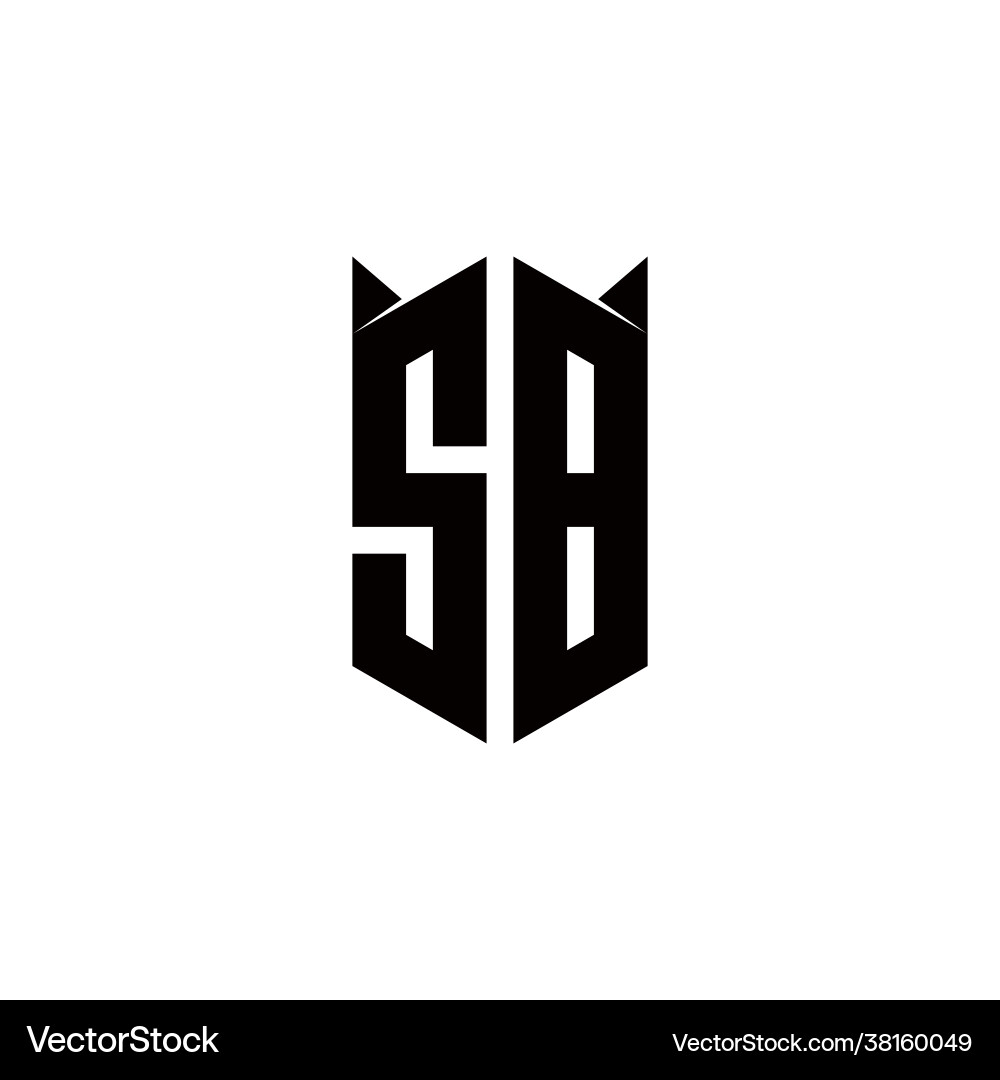 Sb logo monogram with shield shape designs Vector Image