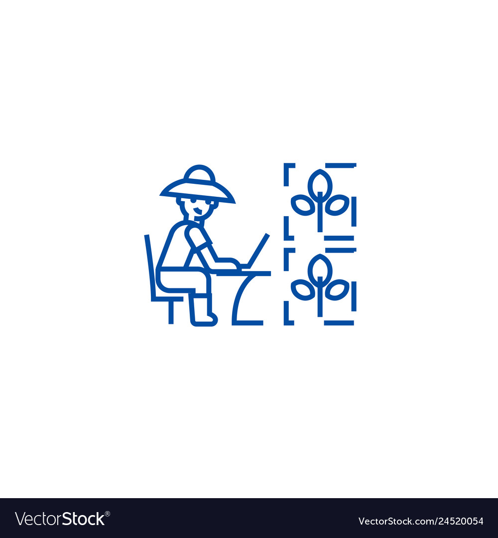 Automated agriculture line icon concept Royalty Free Vector Automated agriculture line icon concept Royalty Free Vector