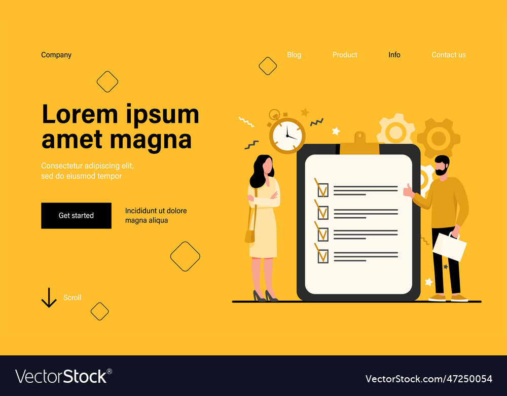 Managers with task list Royalty Free Vector Image