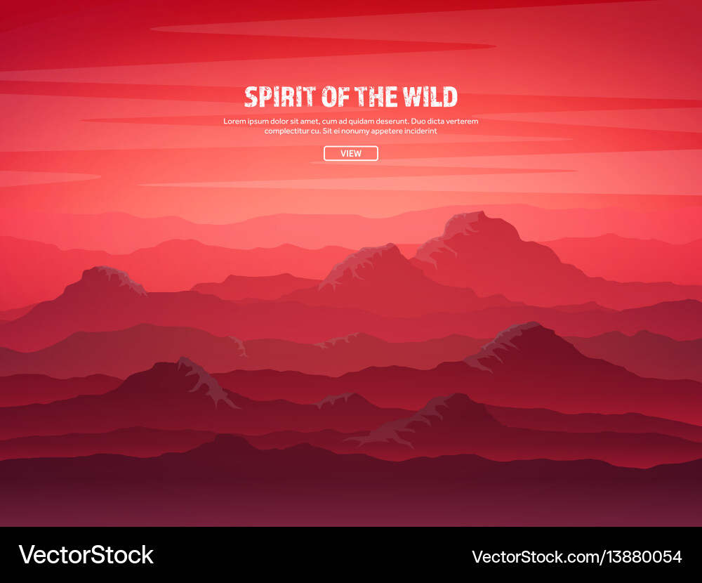 Mountains and forest wild nature landscape Vector Image