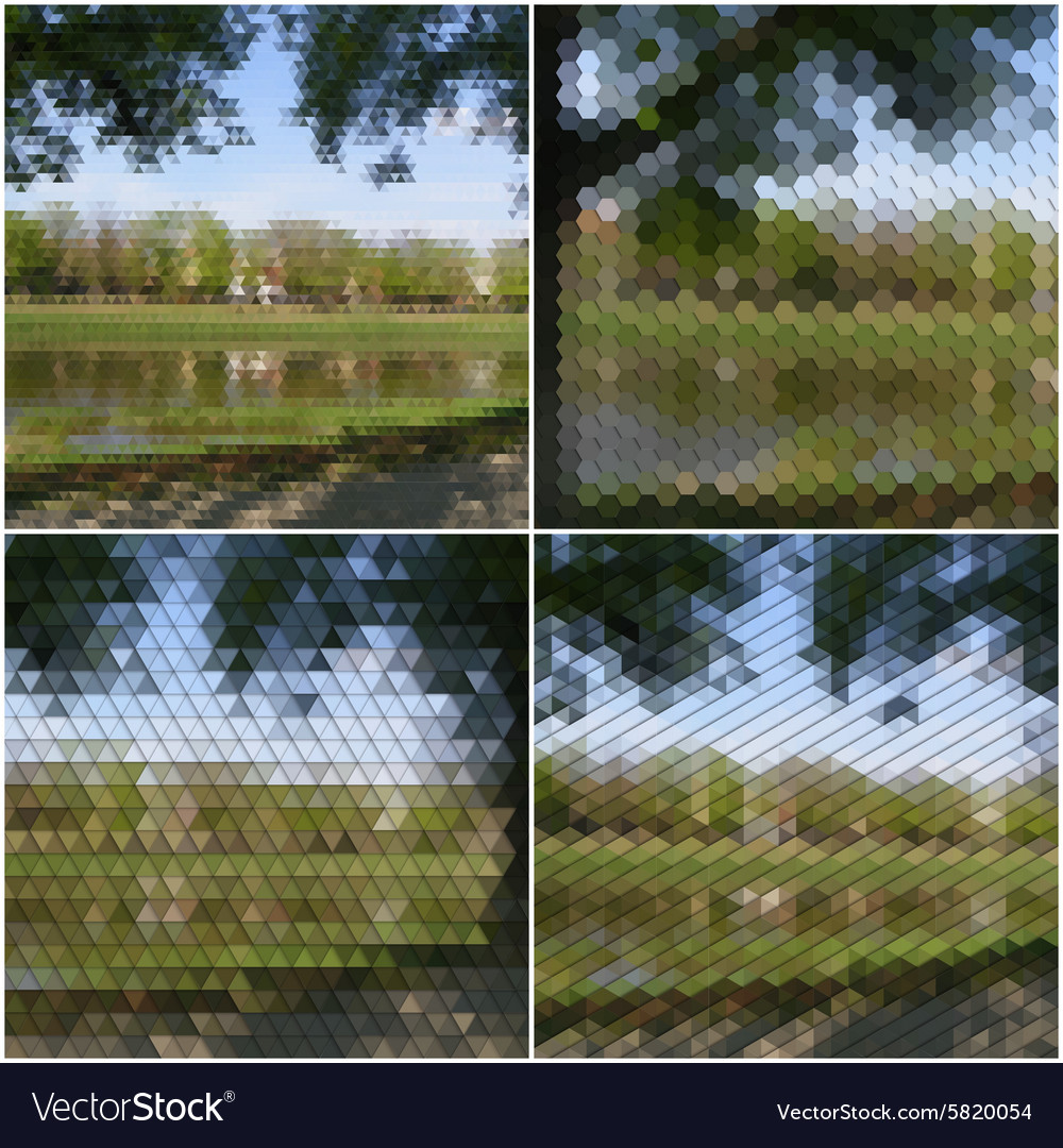 Nature landscape Collection of abstract Royalty Free Vector