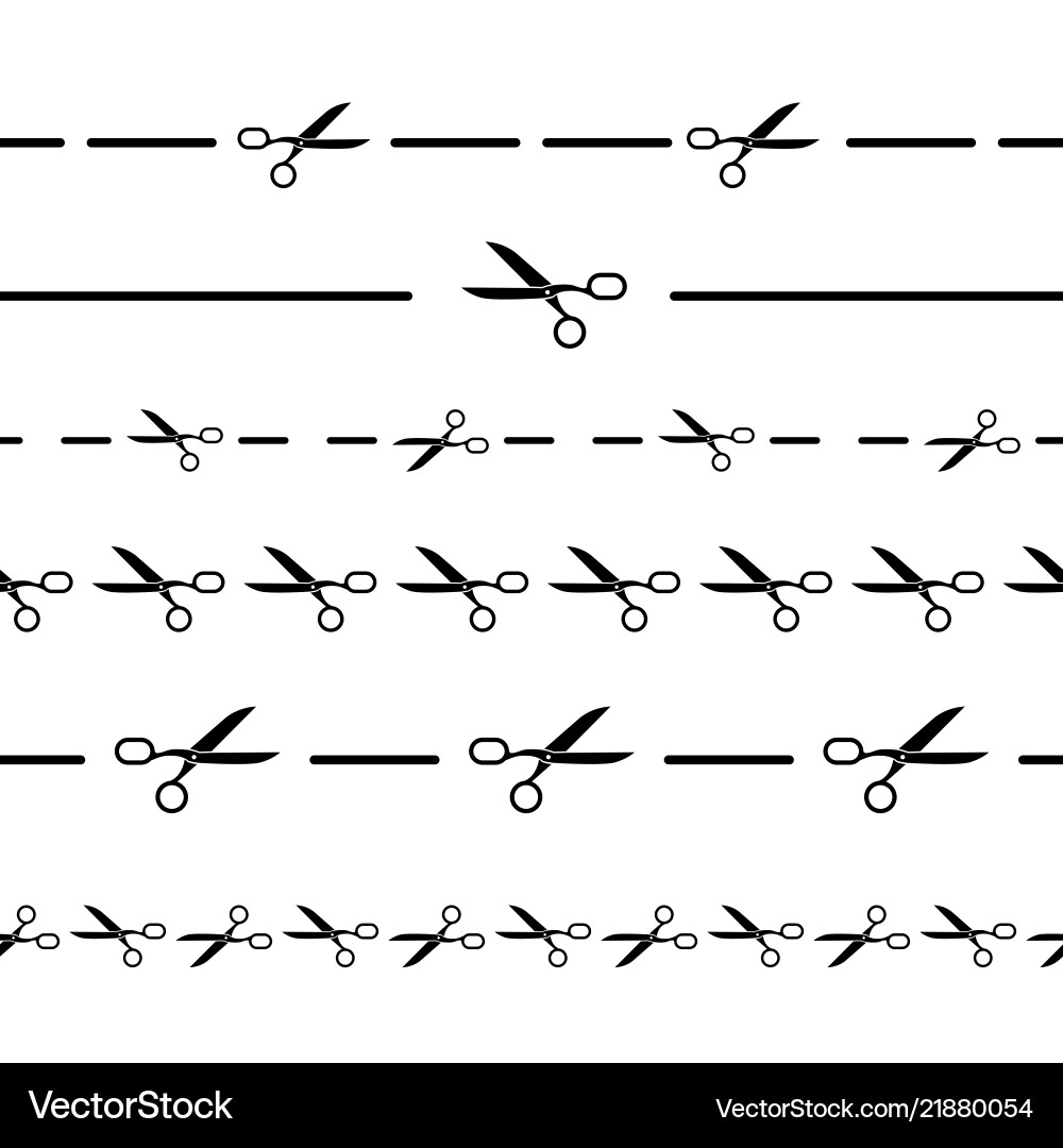 Set simple different seamless trim paths Vector Image