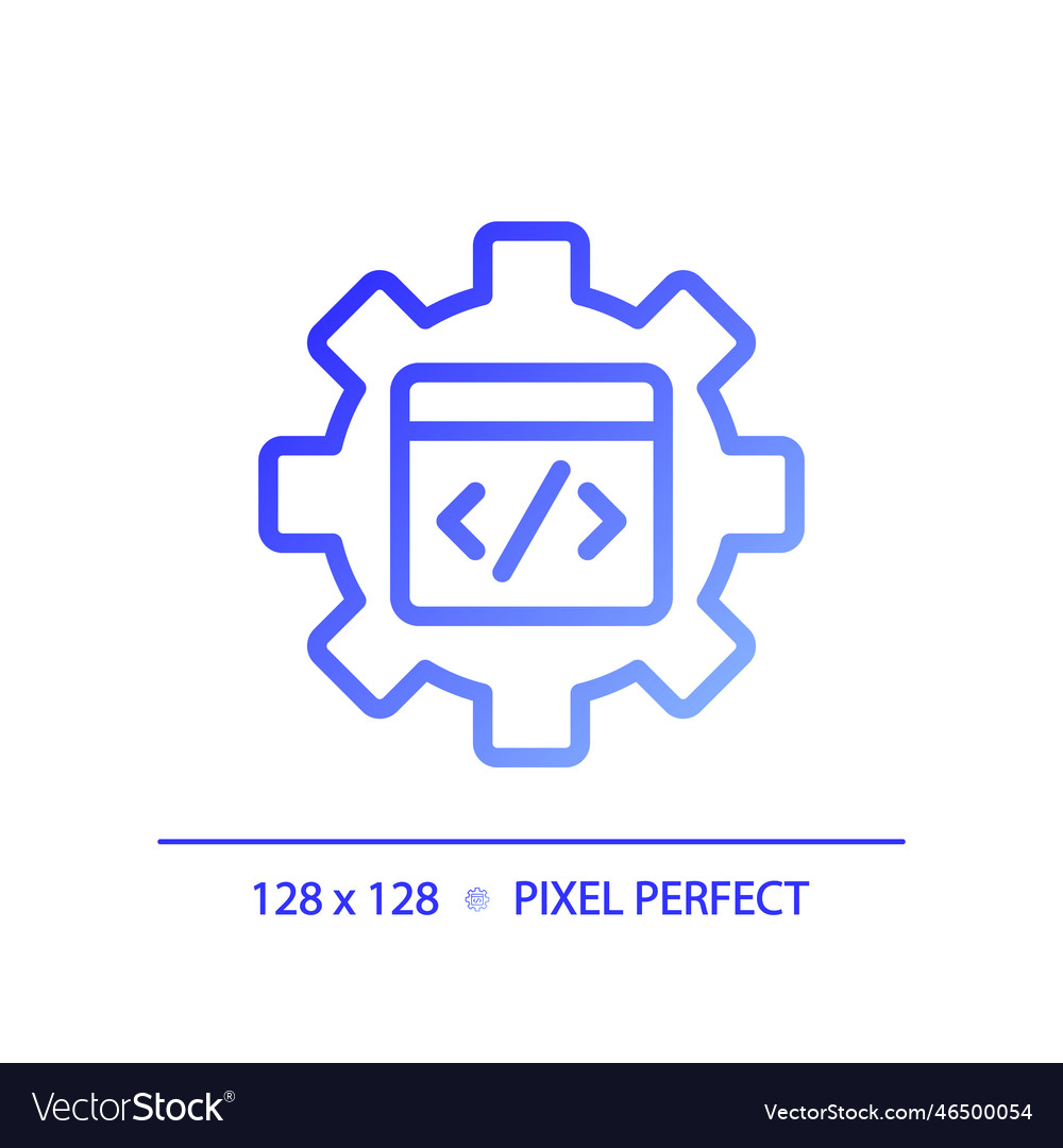 Stem in coding pixel perfect gradient linear Vector Image Stem in coding pixel perfect gradient linear Vector Image