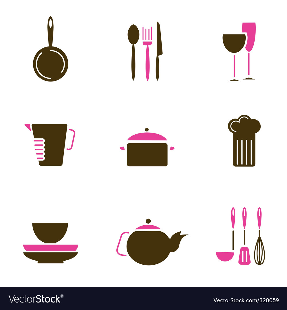 Kitchenware objects Royalty Free Vector Image - VectorStock