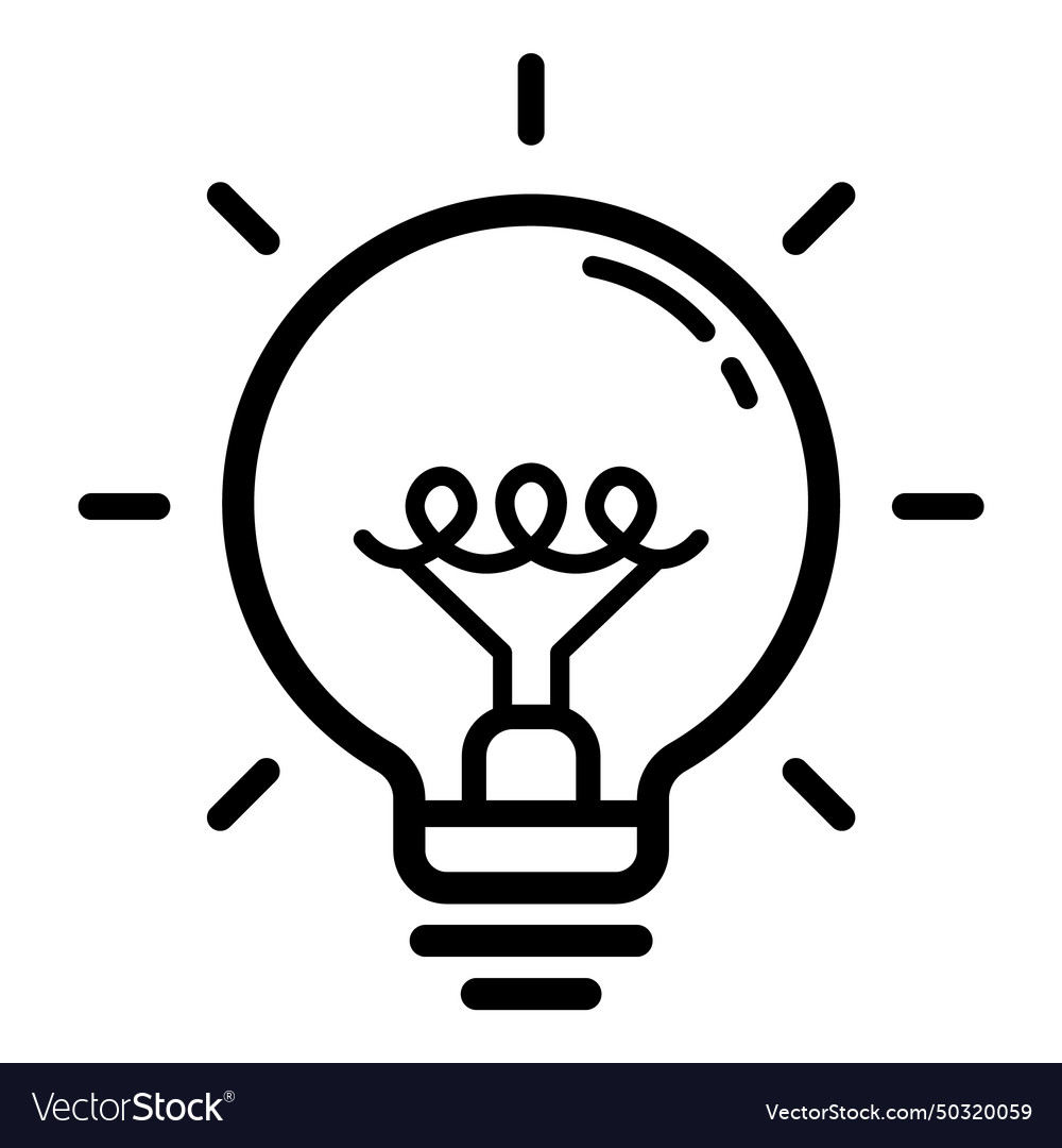 Lightbulb innovation idea flat icon isolated Vector Image