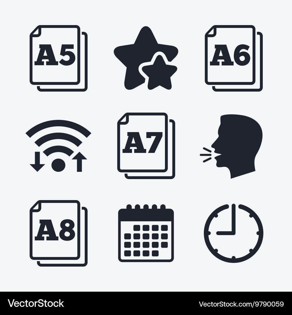 Paper size standard icons document symbol Vector Image
