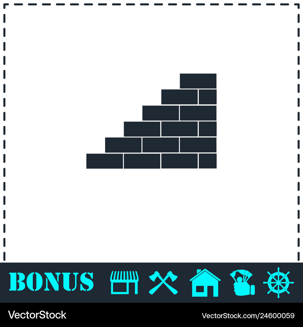 Wall icon flat Royalty Free Vector Image - VectorStock