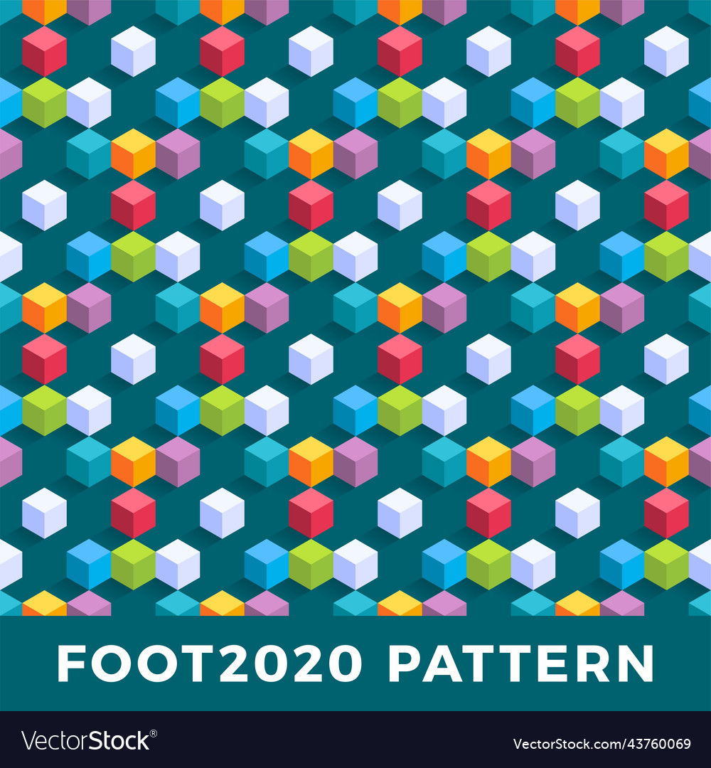 Cube isometric seamless pattern design modern Vector Image Cube isometric seamless pattern design modern Vector Image
