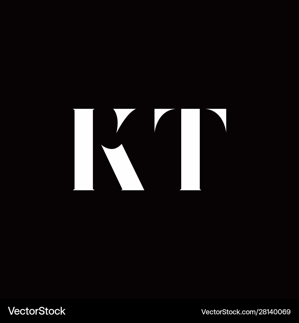 Kt logo letter initial designs template Royalty Free Vector