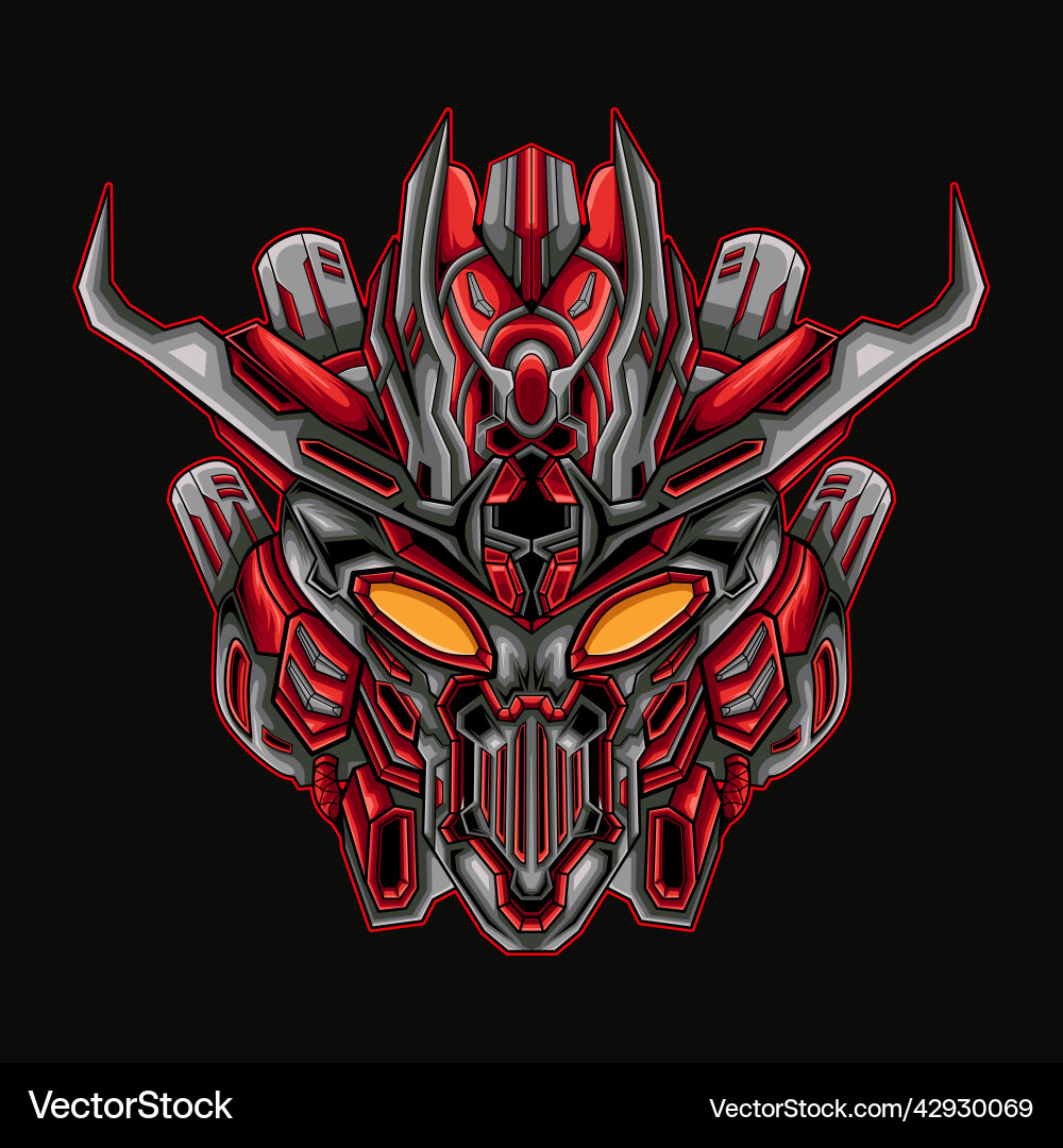 Shooter style robot head Royalty Free Vector Image