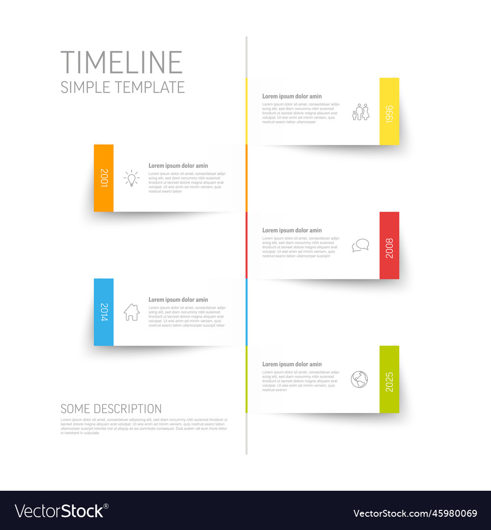Simple vertical infographic timeline template Vector Image Simple vertical infographic timeline template Vector Image