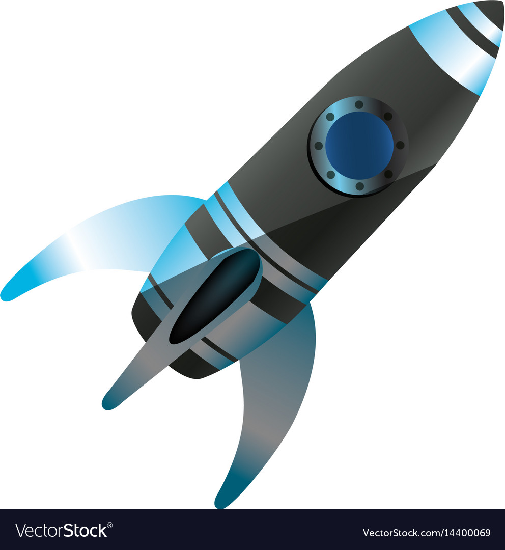 Spaceship start up symbol Royalty Free Vector Image