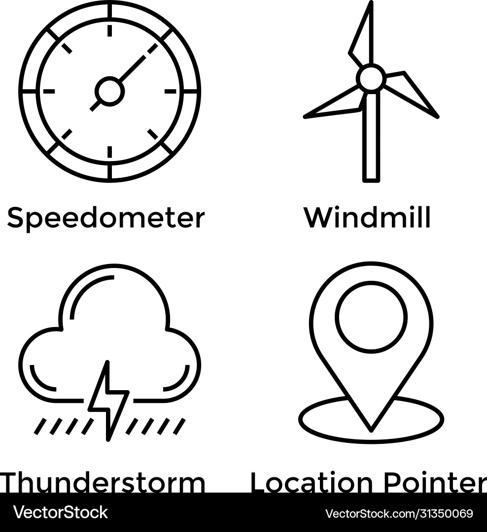 Weather line pack Royalty Free Vector Image - VectorStock