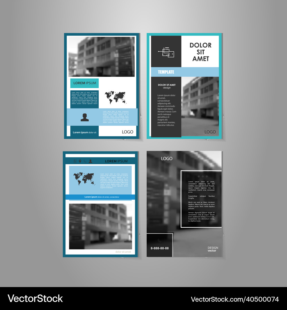 Blue geometry brochure design template Royalty Free Vector