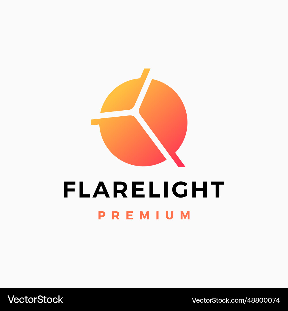 Flare light logo round icon Royalty Free Vector Image