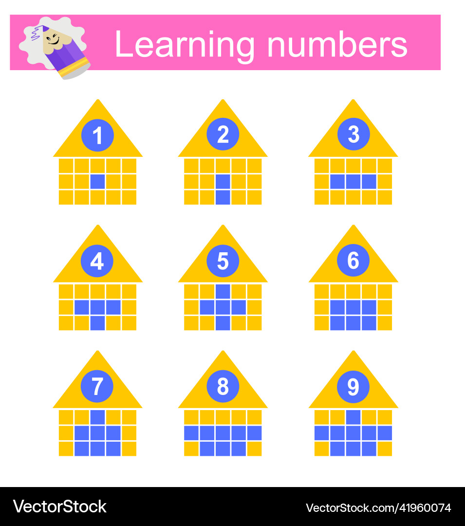 Learning numbers 1-9 Royalty Free Vector Image