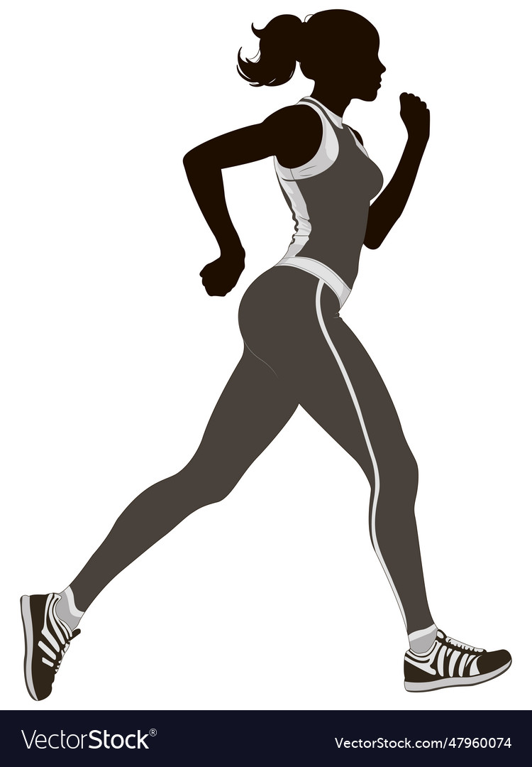 Running woman abstract silhouette sports uniform Vector Image