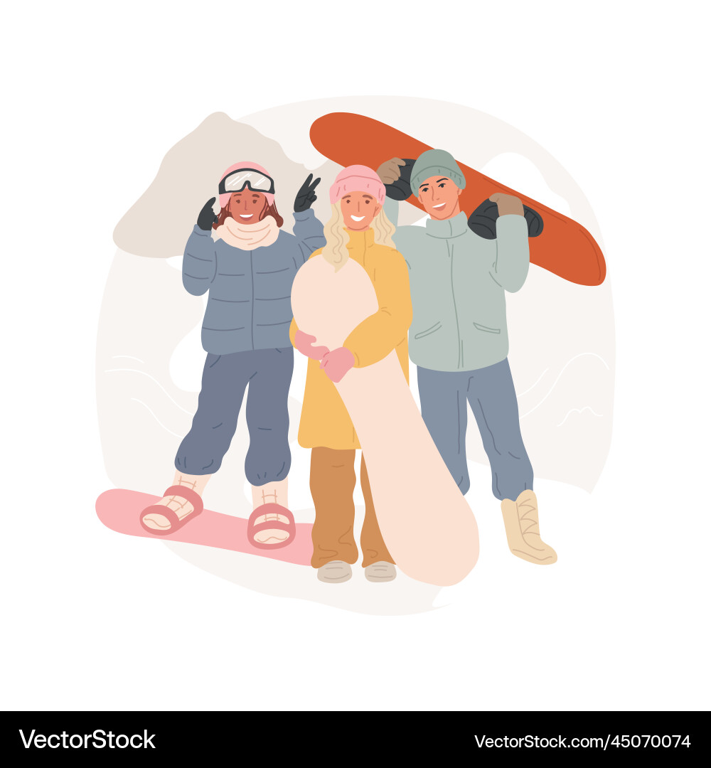 Snowboarding isolated cartoon Royalty Free Vector Image