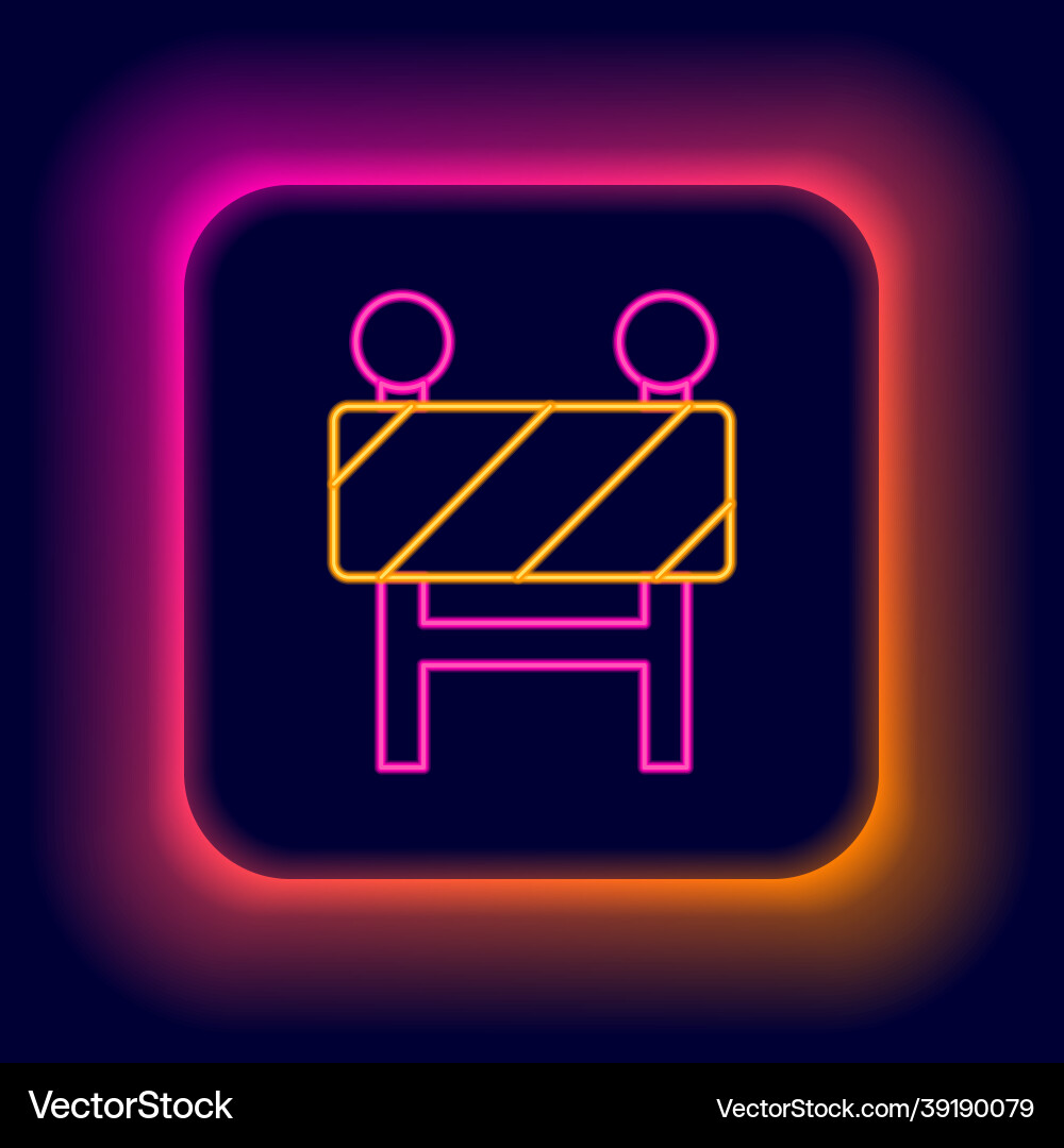 Glowing neon line road barrier icon isolated Vector Image