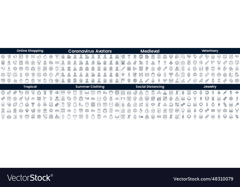 Linear style icons pack in this bundle include Vector Image