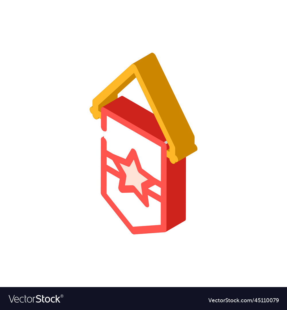 Pennant flag web isometric icon Royalty Free Vector Image