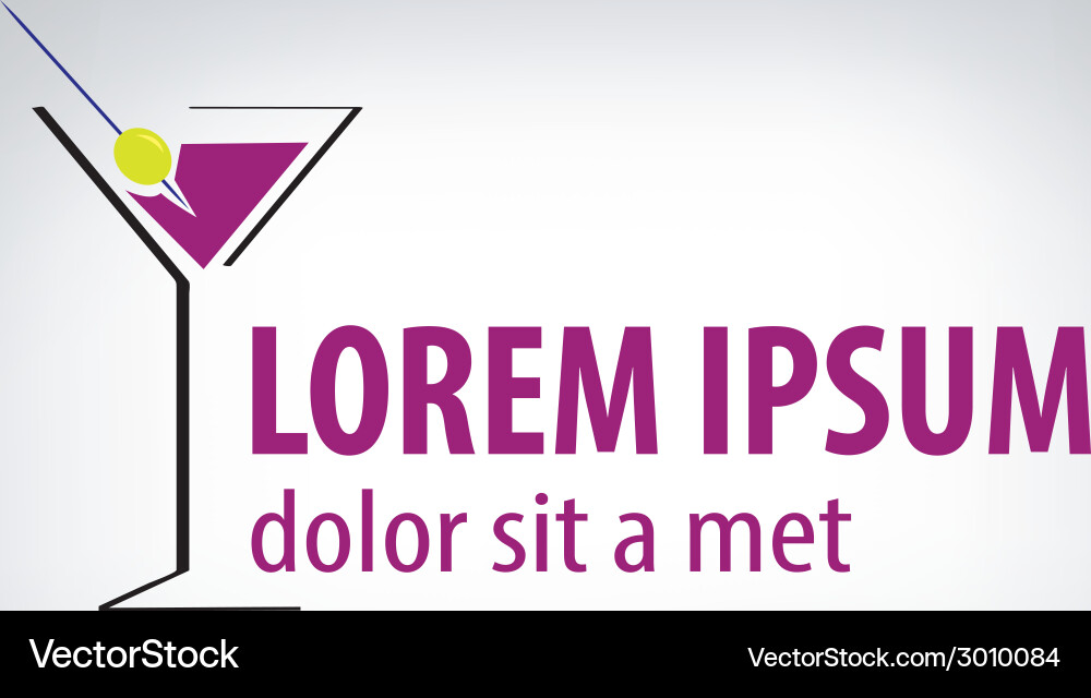 Cocktail party glass design logo Royalty Free Vector Image
