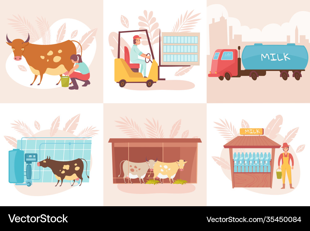 Dairy production design concept Royalty Free Vector Image
