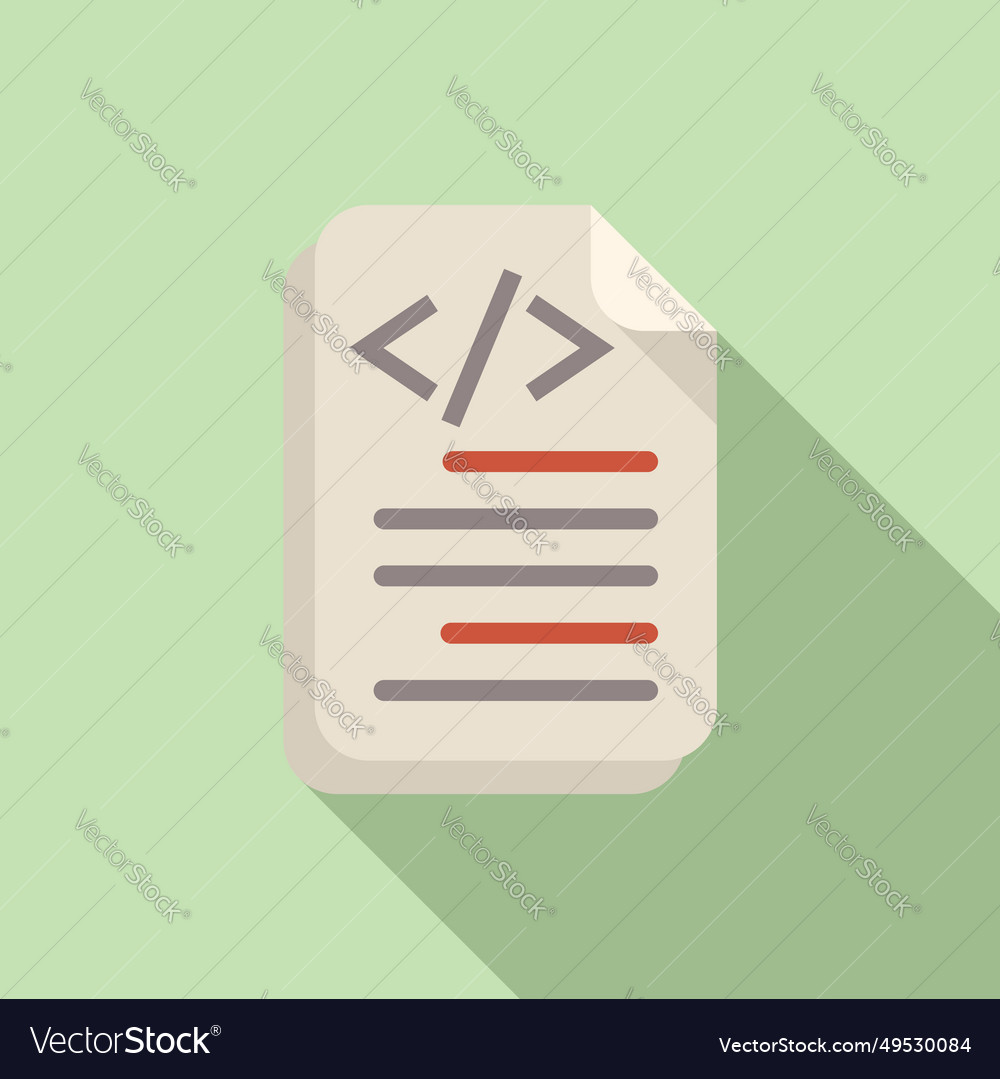 Paper Code Icon Flat Screen Royalty Free Vector Image