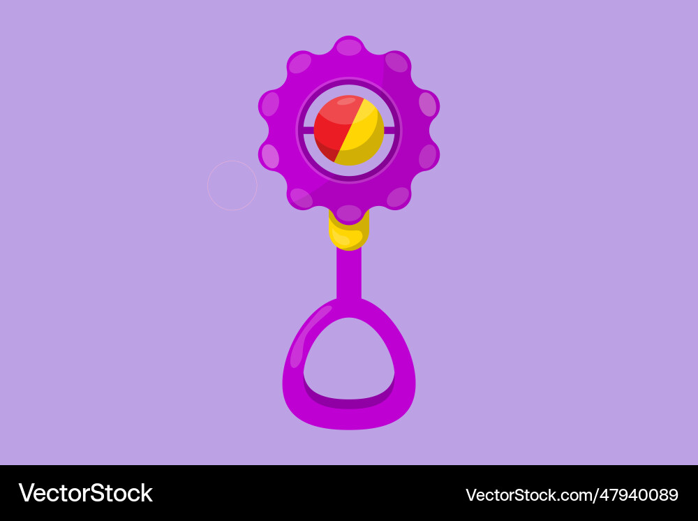 Character flat drawing stylized rattle toy logo Vector Image