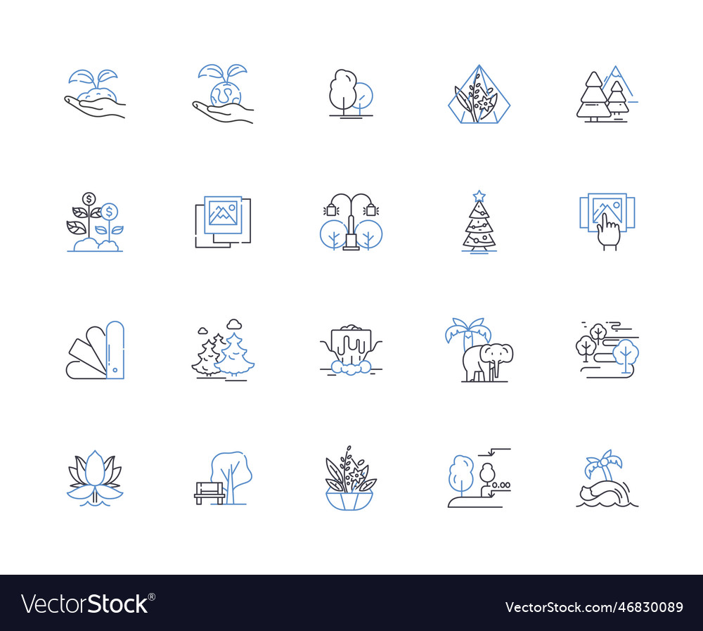 Clump line icons collection dense conglomerate Vector Image Clump line icons collection dense conglomerate Vector Image