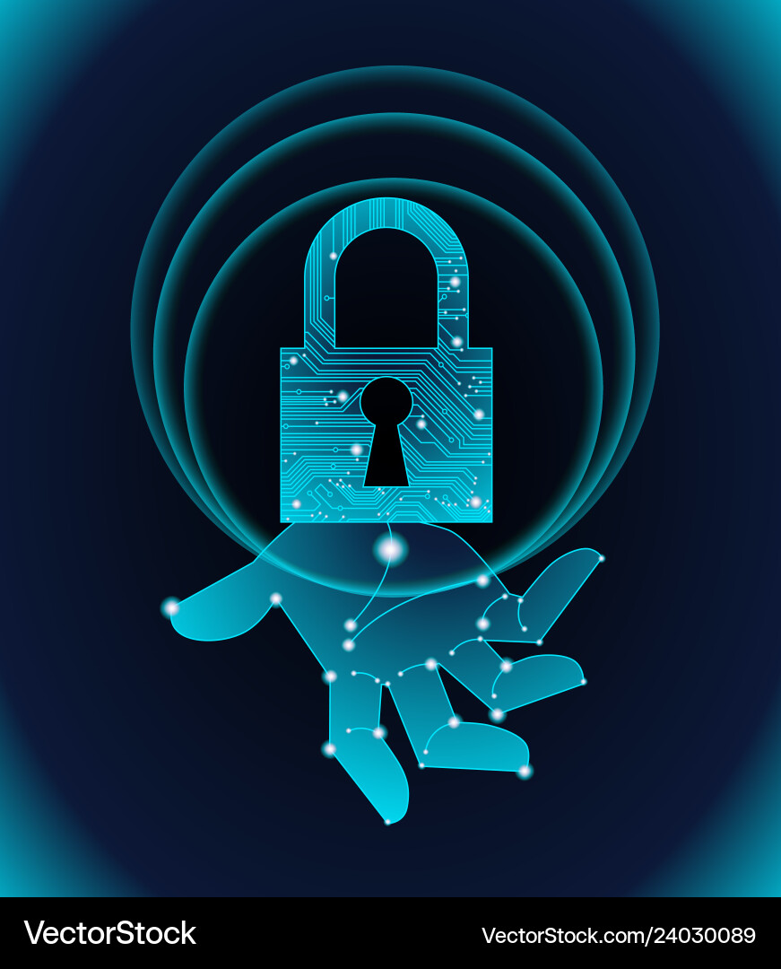 Data protection by digital security hologram Vector Image