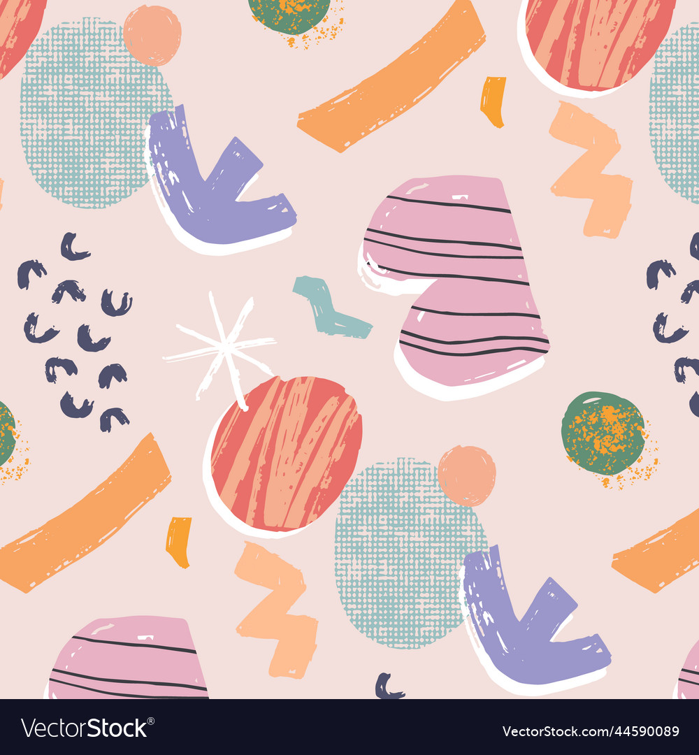 Hand drawn cutout collage pattern Royalty Free Vector Image