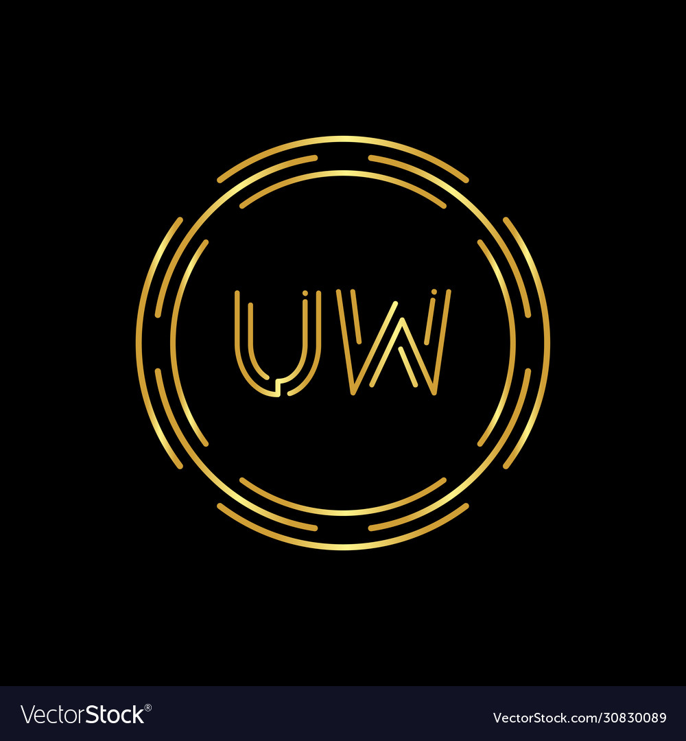 Initial uw logo creative typography template Vector Image