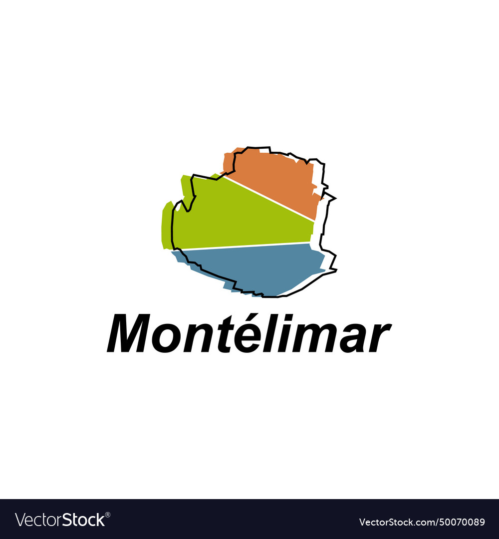 Montelimar map map of france capital country Vector Image