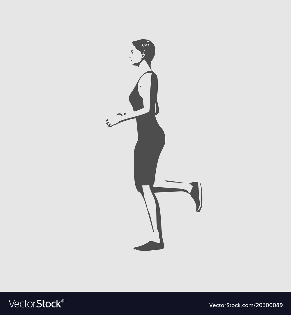 Running lady silhouette Royalty Free Vector Image