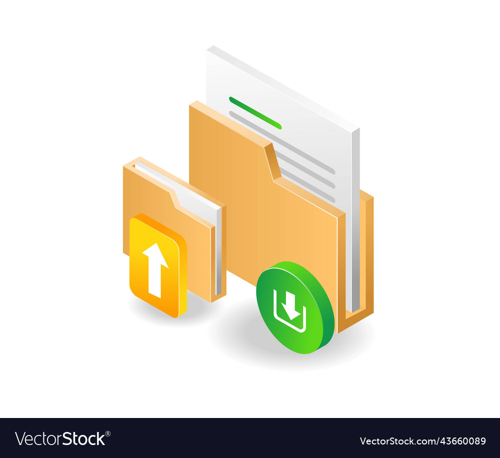 Send and upload folder data Royalty Free Vector Image