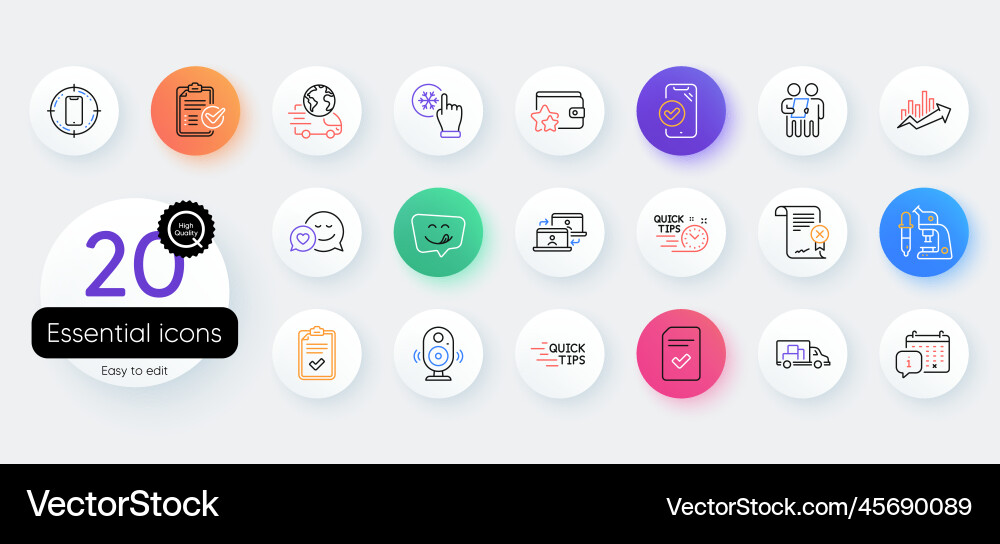 Simple set of freezing click quick tips Royalty Free Vector