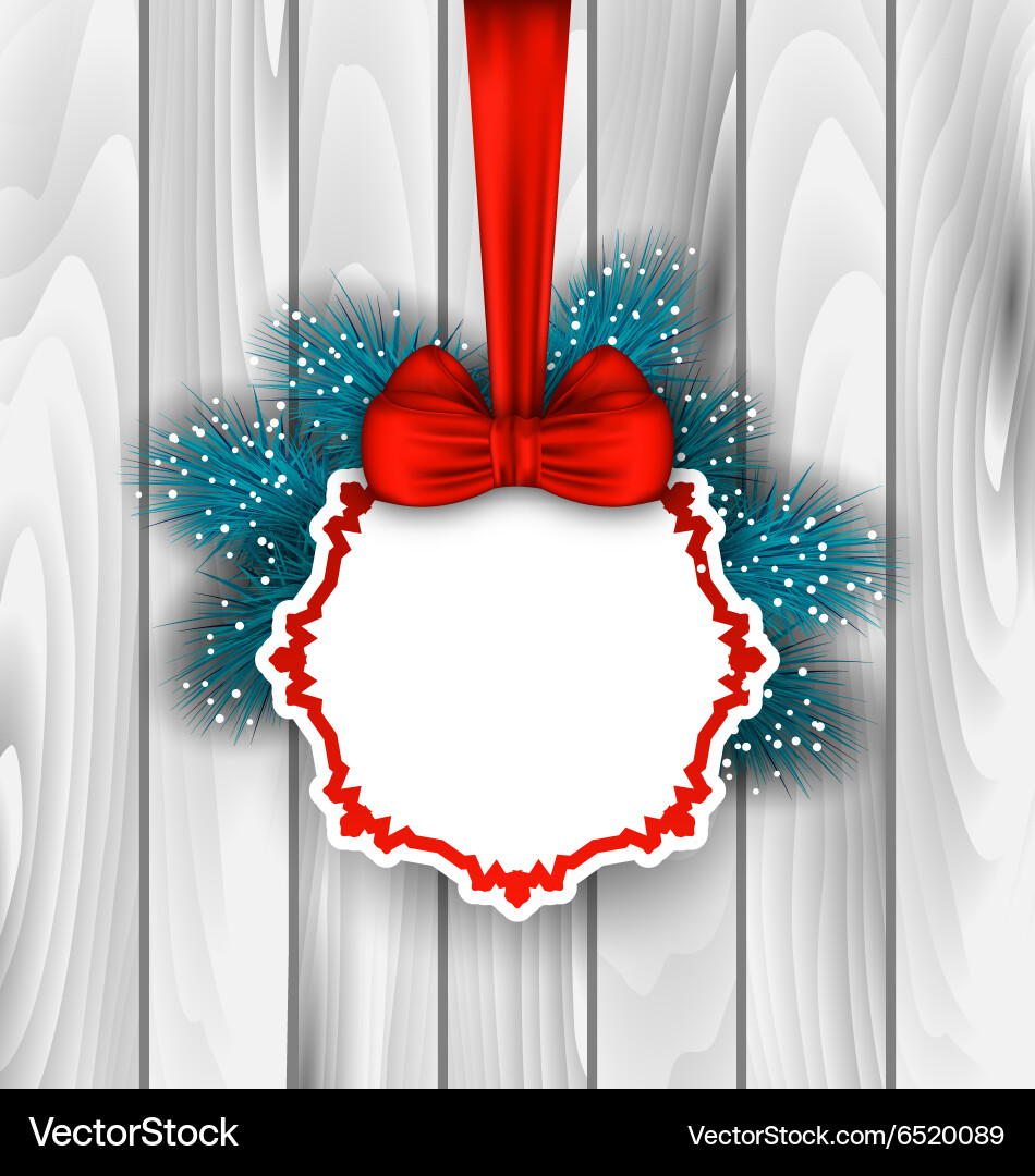 Winter elegant card with red bow ribbon Royalty Free Vector