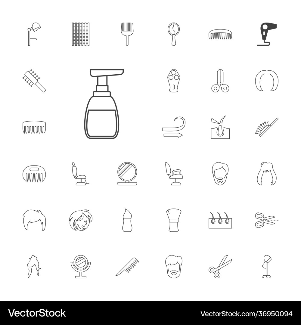 33 hair icons Royalty Free Vector Image - VectorStock