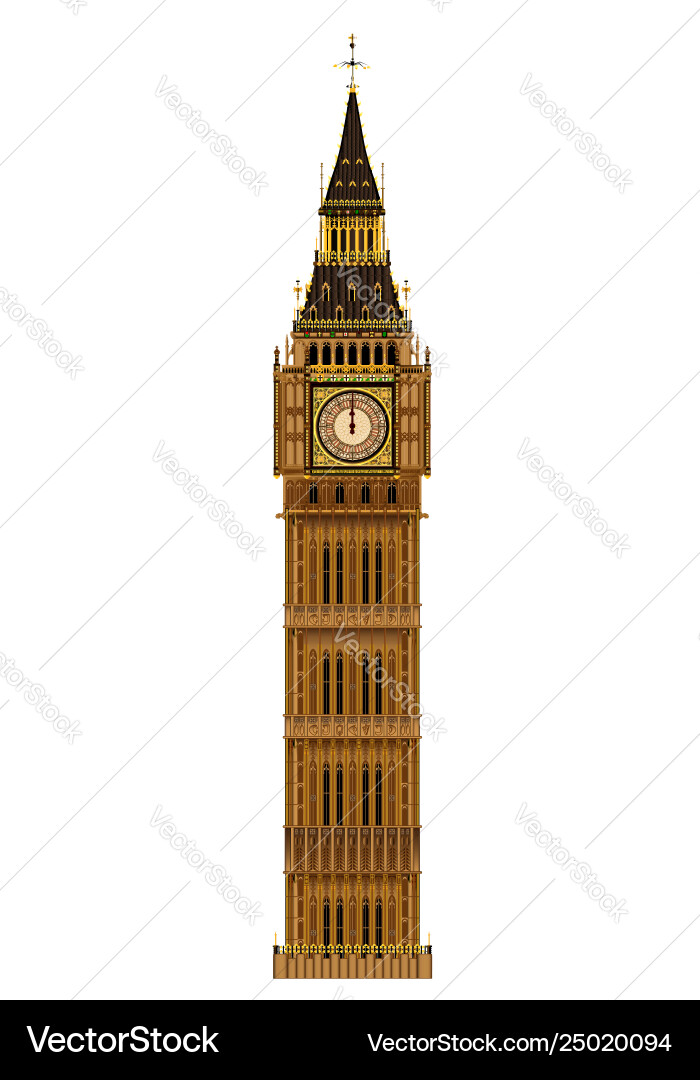Big ben isolated Royalty Free Vector Image - VectorStock
