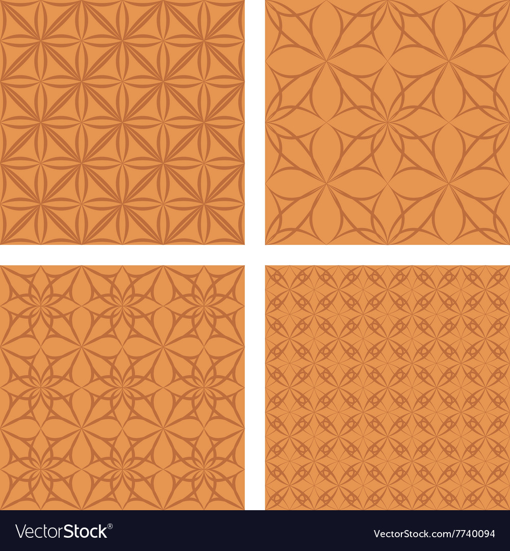 Copper seamless pattern background set Royalty Free Vector