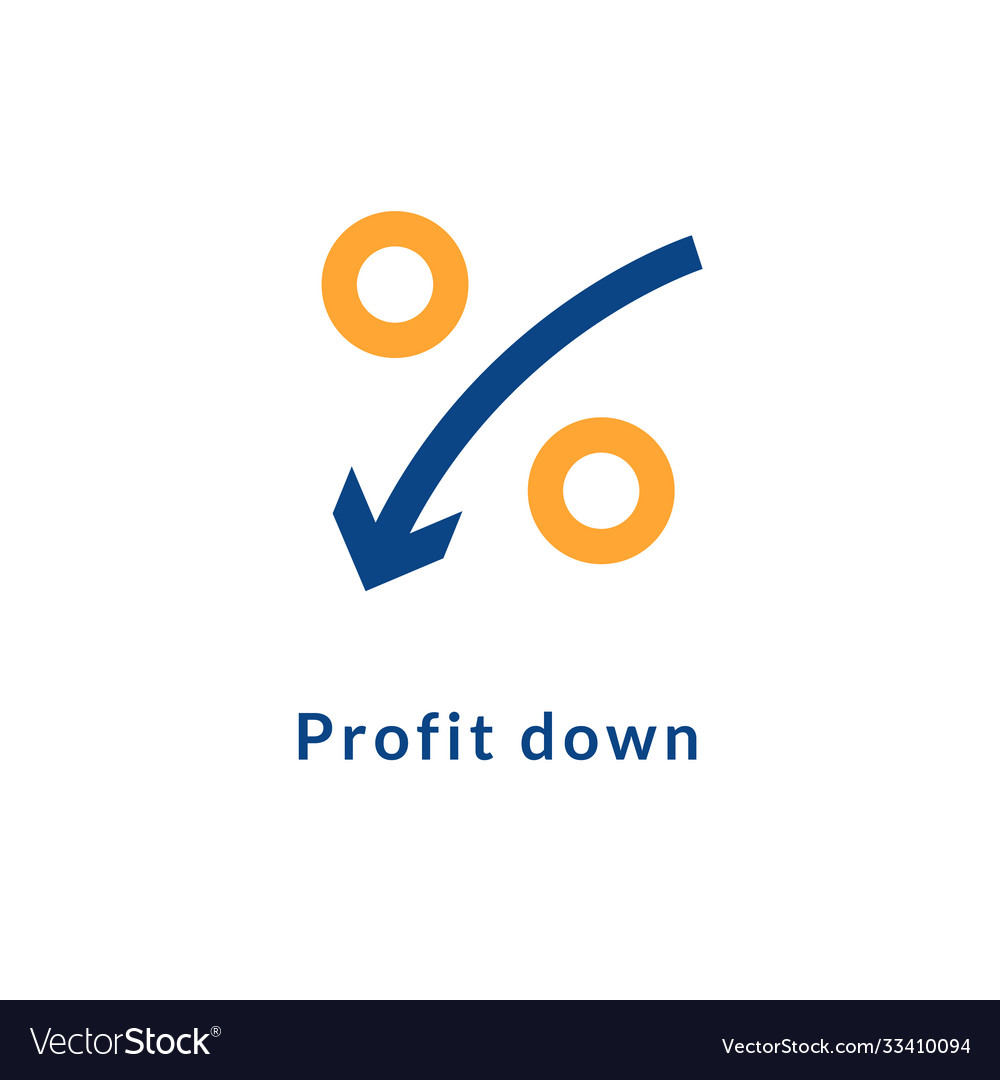 Low rate profit cost icon reduction cost decrease Vector Image