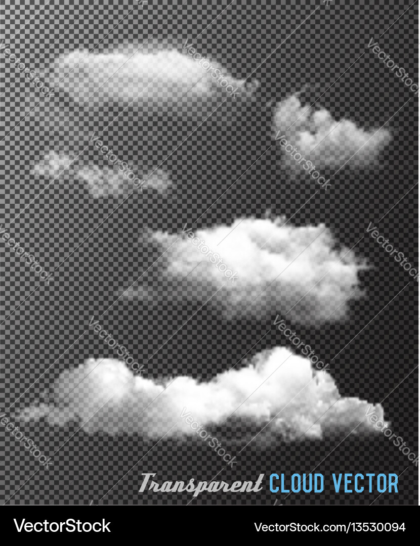 Transparent set cloud Royalty Free Vector Image