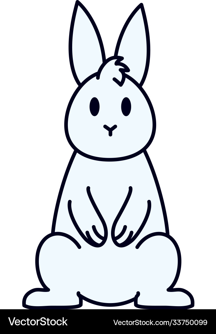 Cute bunny icon line and fill style Royalty Free Vector